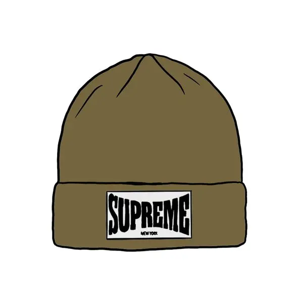 Supreme Woven Label Beanie - Olive