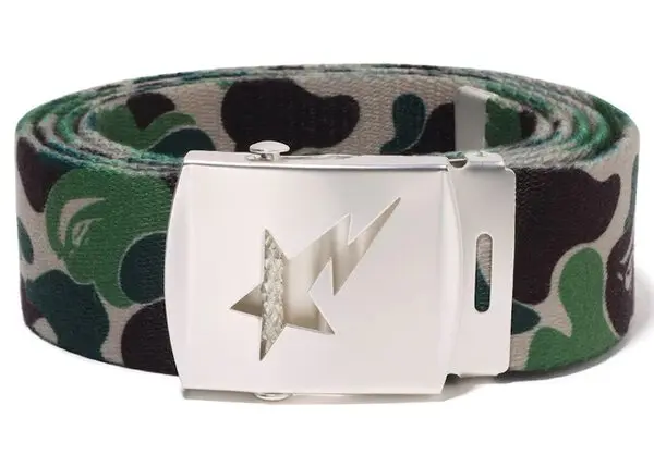 A BATHING APE Abc Camo Sta Gi Belt - Green