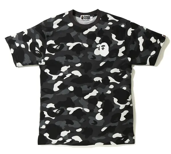 A BATHING APE City Camo Side Slit Ape Head Tee Shirt - Black