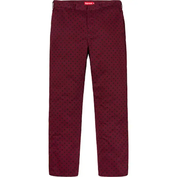 Supreme Work Pant - Burgundy/black Polka Dot