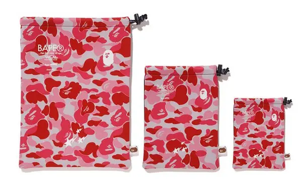 A BATHING APE Gadgets Pouch Set - Pink