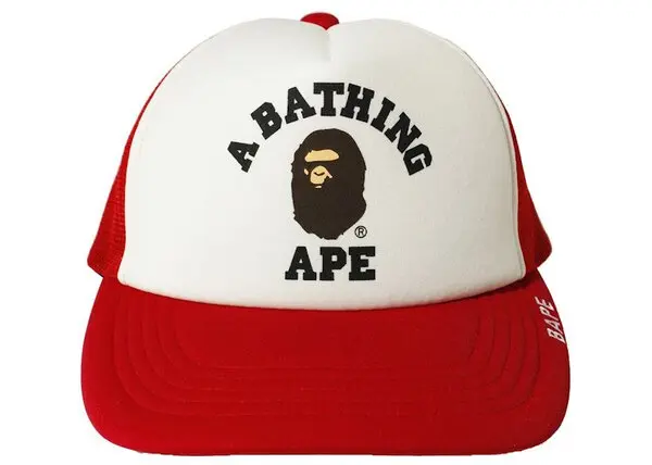 A BATHING APE College Mesh Cap - Red