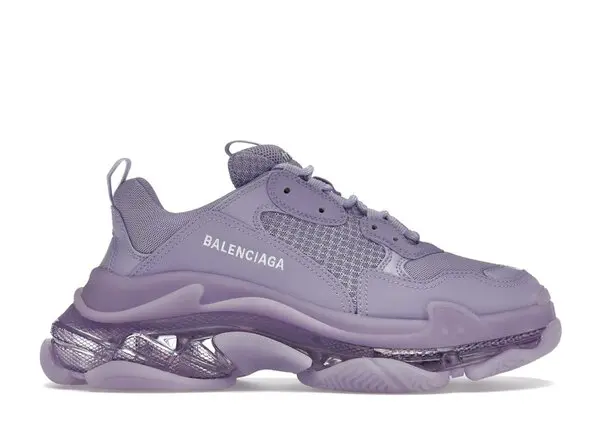 Balenciaga Triple S Clear Sole Sneakers - Purple | Editorialist