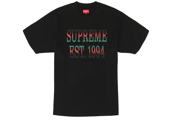 Supreme Cotton Mesh Gradient Logo Short Sleeve Top - Black