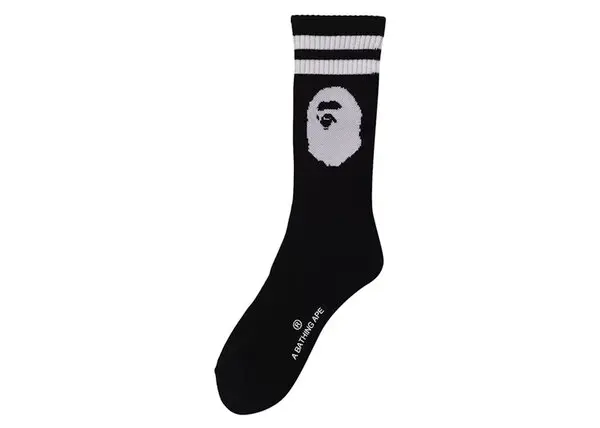 A BATHING APE Ape Head Line Socks - Black