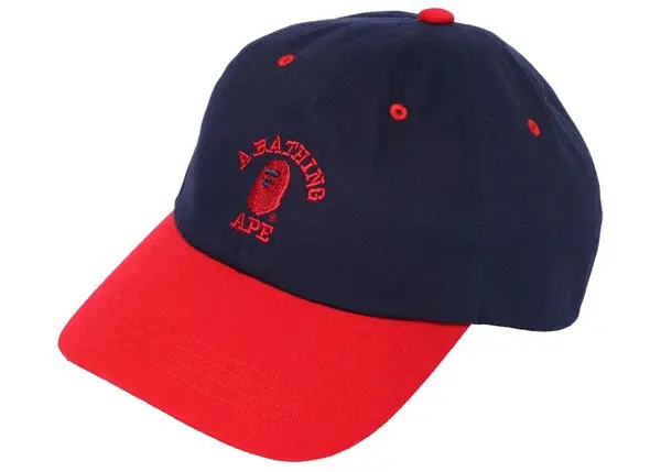 A BATHING APE College Panel Cap - Navy Blue