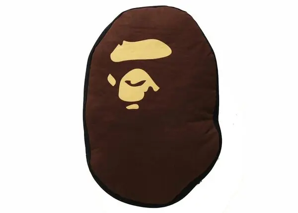 A BATHING APE Ape Head Cushion - Brown/black