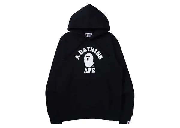 A BATHING APE College Pullover Hoodie - Black