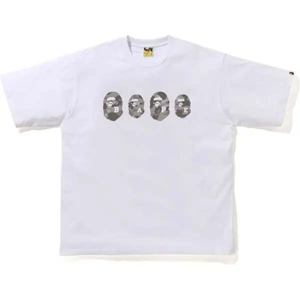 A BATHING APE Camo Ape Head Relaxed Tee Shirt - White/gray