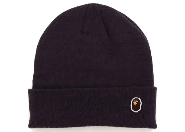 A BATHING APE Ape Head Knit Cap - Purple