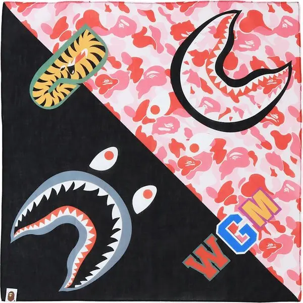 A BATHING APE Abc Shark Bandana - Pink
