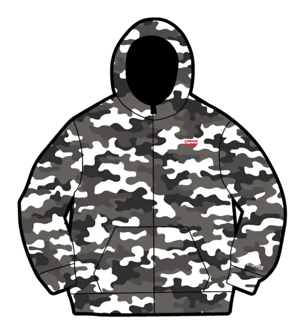 Supreme Windstopper Zip Up Hooded Sweatshirt - Snow Camo