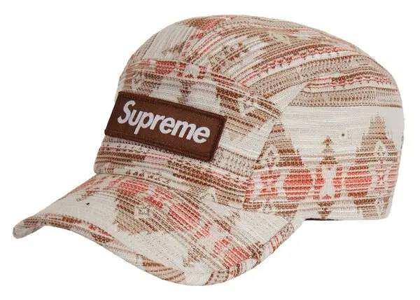 Supreme Woven Pattern Camp Cap - Tan