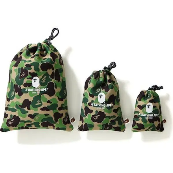 A BATHING APE Abc Gadgets Pouch Set Set - Green