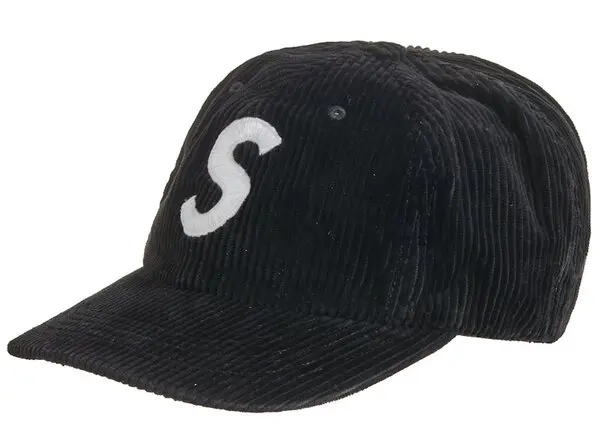 Supreme Corduroy 6-panel Cap - Black