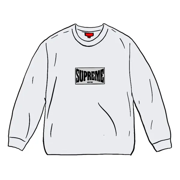 Supreme Woven Label Long Sleeve Top - White