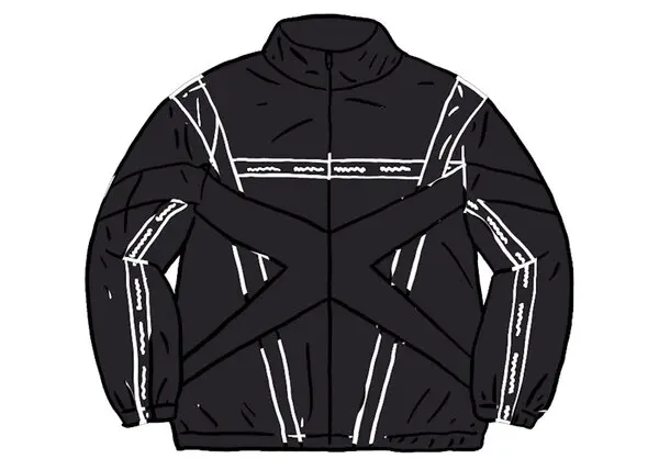 Supreme Cross Paneled Track Jacket - Black