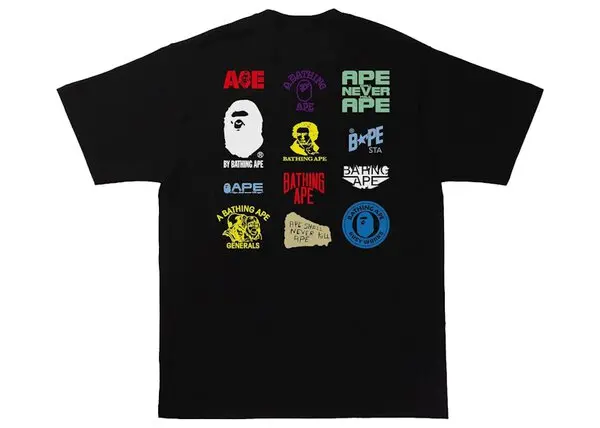 A BATHING APE Classic Logo #1 Tee Shirt - Black