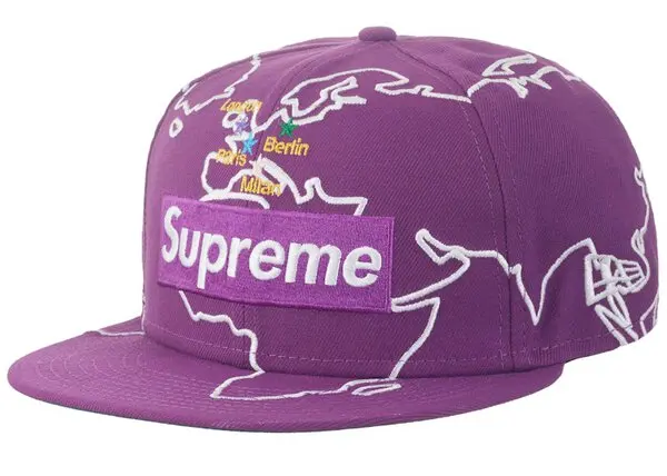 Supreme Worldwide Box Logo Cap - Purple