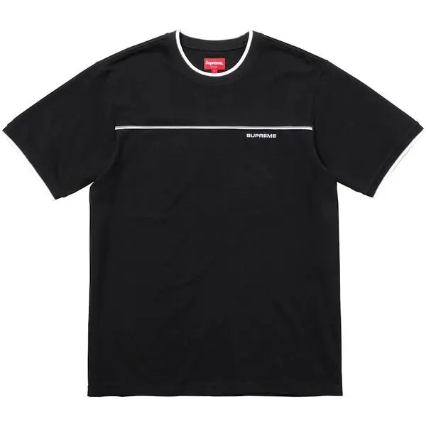 Supreme Contrast Yoke Pique Top - Black