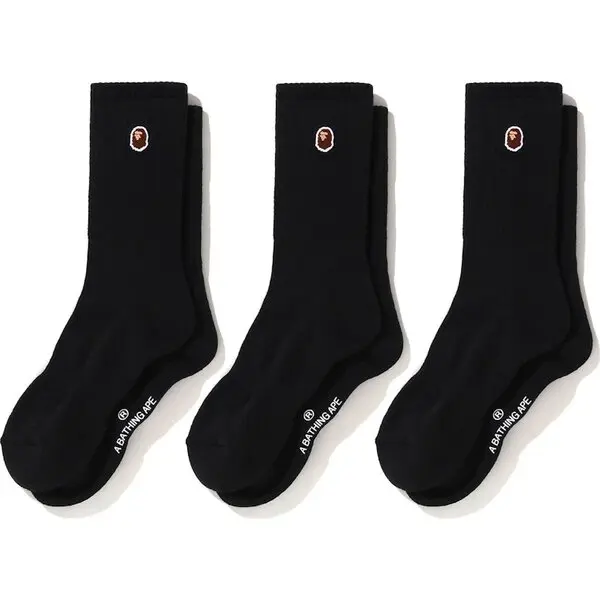 A BATHING APE Ape Head One Point Socks - Black