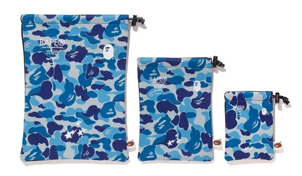 A BATHING APE Gadgets Pouch Set - Blue
