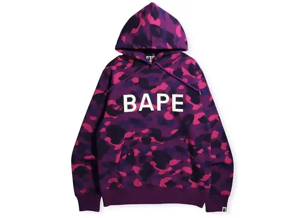 A BATHING APE Camo Pullover Hoodie - Purple
