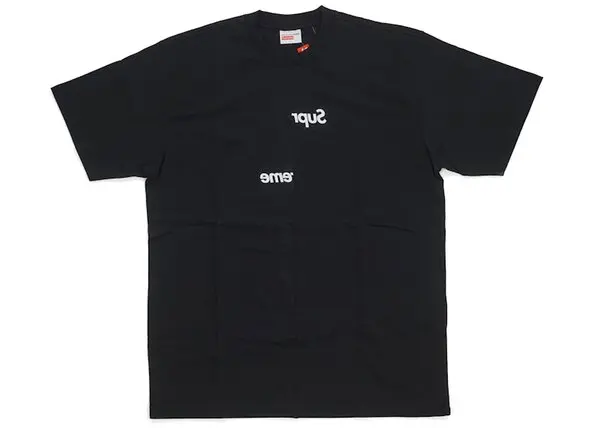 Supreme Comme Des Garcons Shirt Split Box Logo Tee - Black