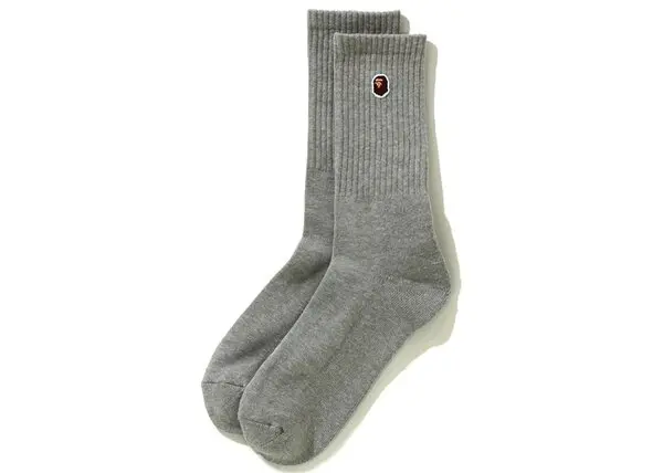 A BATHING APE Ape Head One Point Socks - Grey