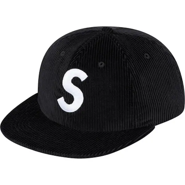 Supreme Corduroy 6-panel Cap - Black