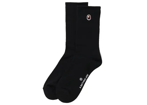 A BATHING APE Ape Head One Point Socks - Black