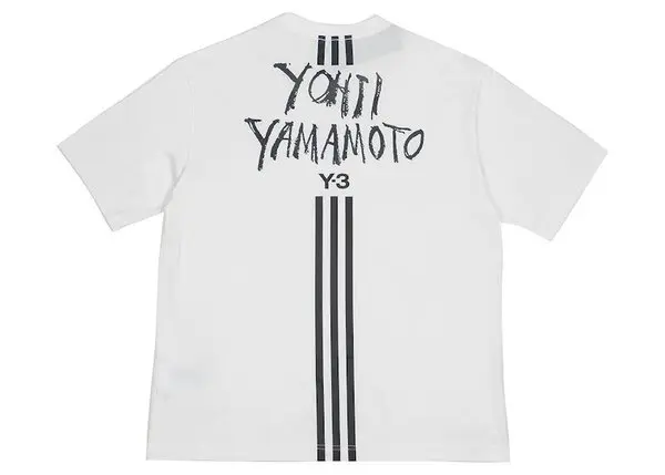 Adidas Y3 Signature Graphic Short Sleeve Tee Shirt - White