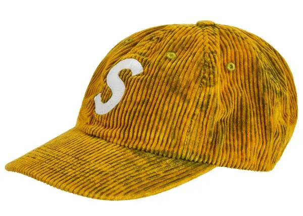 Supreme Corduroy S Logo 6-panel Cap - Bleached Olive