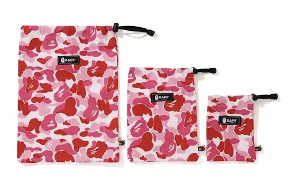 A BATHING APE Abc Pouch Set - Pink