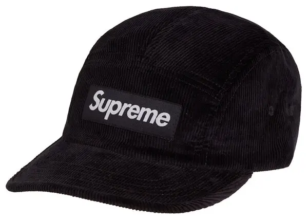 Supreme Corduroy Camp Cap - Black
