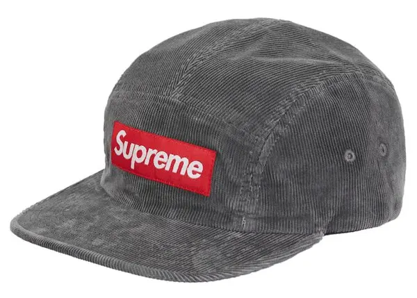 Supreme Corduroy Camp Cap - Grey