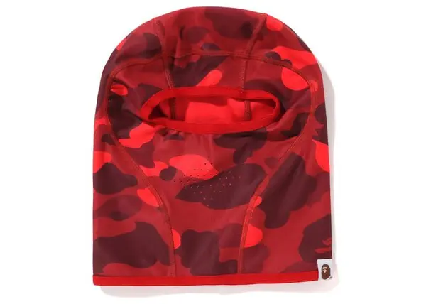 A BATHING APE Camo Balaclava - Red