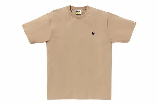 A BATHING APE Ape Head One Point Tee Shirt - Beige