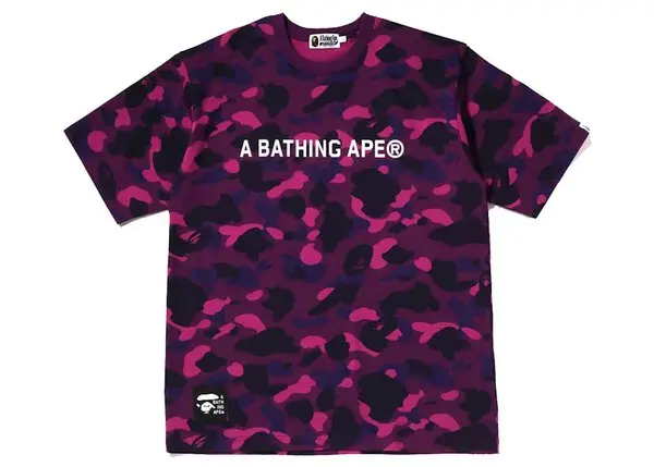 A BATHING APE Camo Bathing Ape Relaxed Fit Tee Shirt - Purple