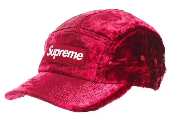 Supreme Crushed Velvet Camp Cap - Pink