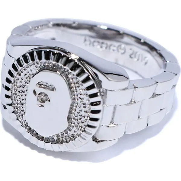 A BATHING APE Ape Head Ring - Silver