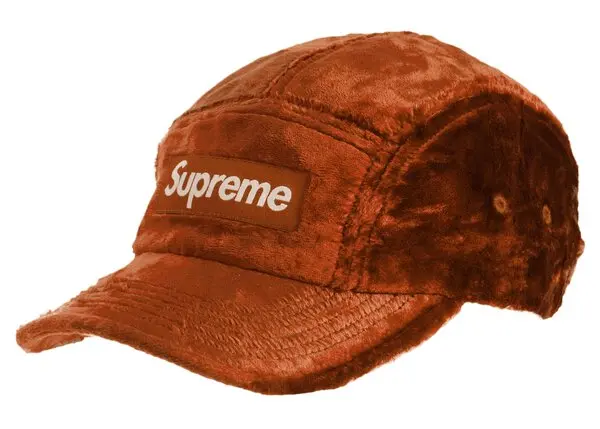 Supreme Crushed Velvet Camp Cap - Rust
