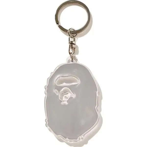 A BATHING APE Ape Head Reflective Keychain - White