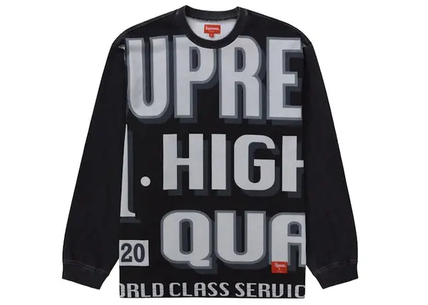 Supreme World Class Long Sleeve Top - Black