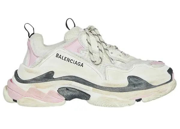 Balenciaga Triple S Lace-up Sneakers - White/pink