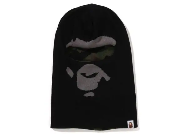 A BATHING APE Ape Head Reversible Knit Balaclava - Black