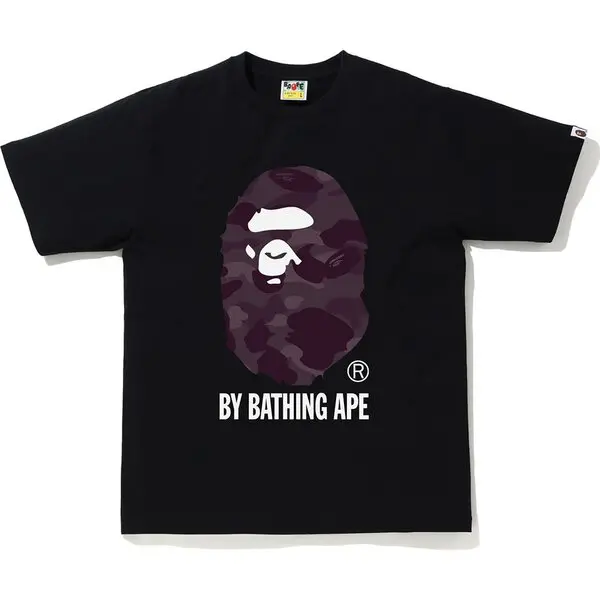 A BATHING APE Camo Bathing Ape Tee Shirt - Black/burgundy