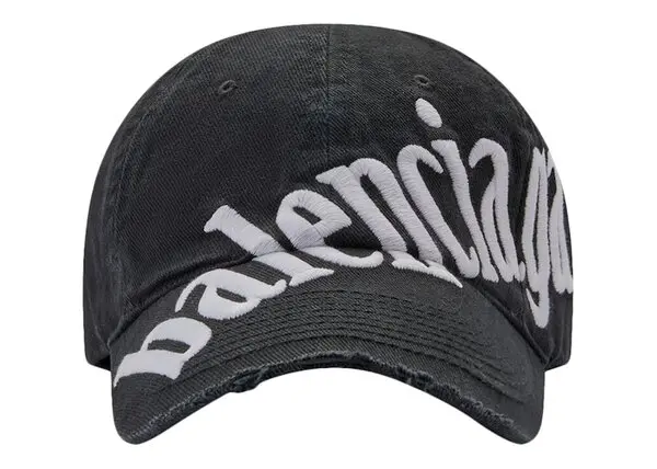 Balenciaga Diagonal Baseball Cap - Black/white