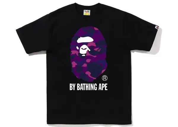 A BATHING APE Camo Bathing Ape Tee Shirt - Black Purple