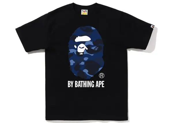 A BATHING APE Camo Bathing Ape Tee Shirt - Black Navy Blue